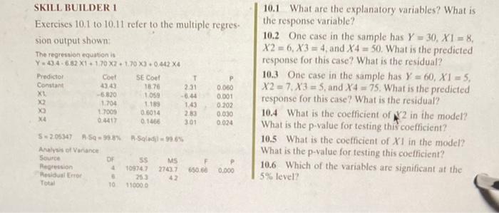 Solved SKILL. BUILDER 1 10.1 What are the explanatory | Chegg.com