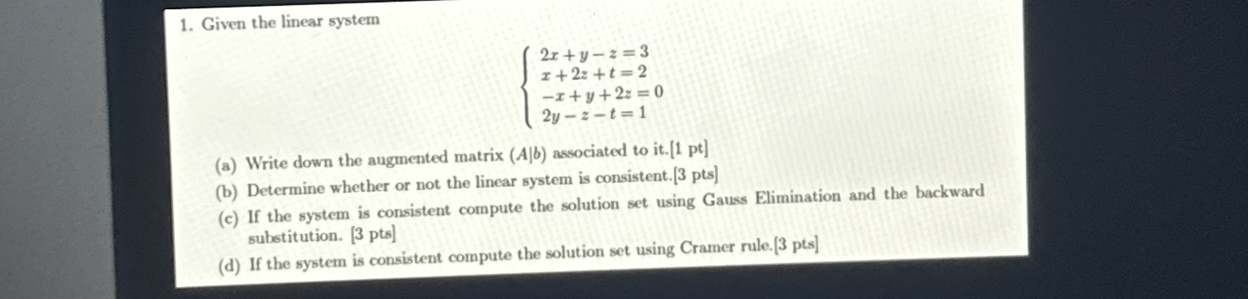 Given the linear | Chegg.com