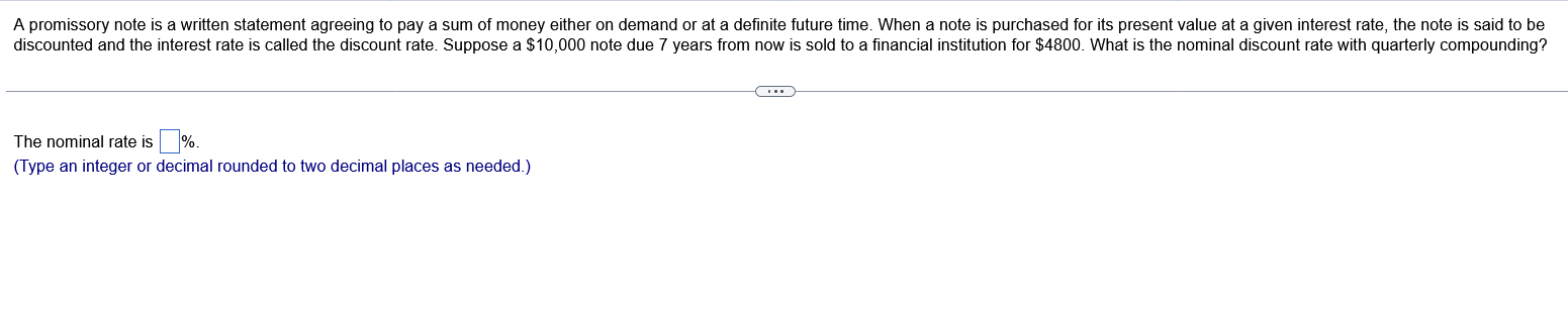 Solved The nominal rate is %.(Type an integer or decimal | Chegg.com