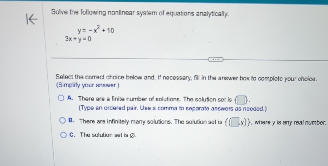 Solved Solve the following nonlinear system of equations | Chegg.com