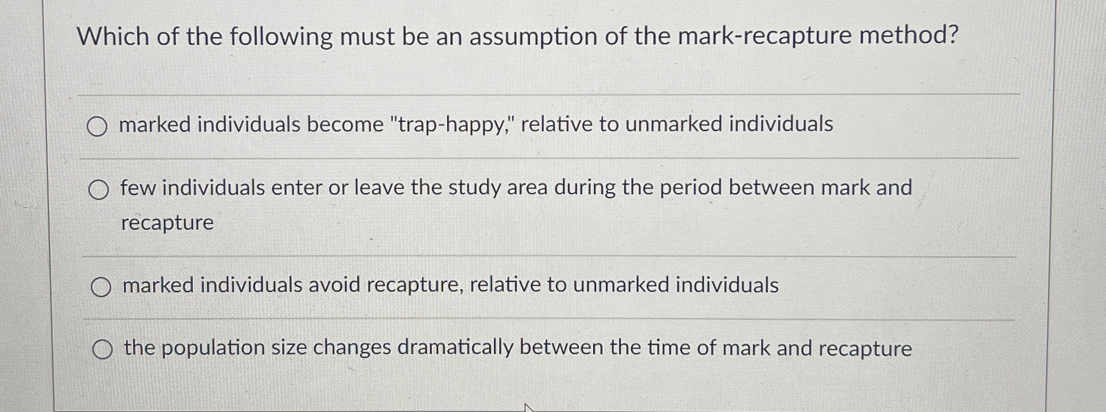 Solved Which of the following must be an assumption of the | Chegg.com
