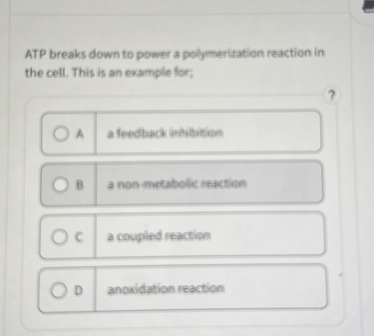 Solved ATP breaks down to power a polymerization reaction | Chegg.com