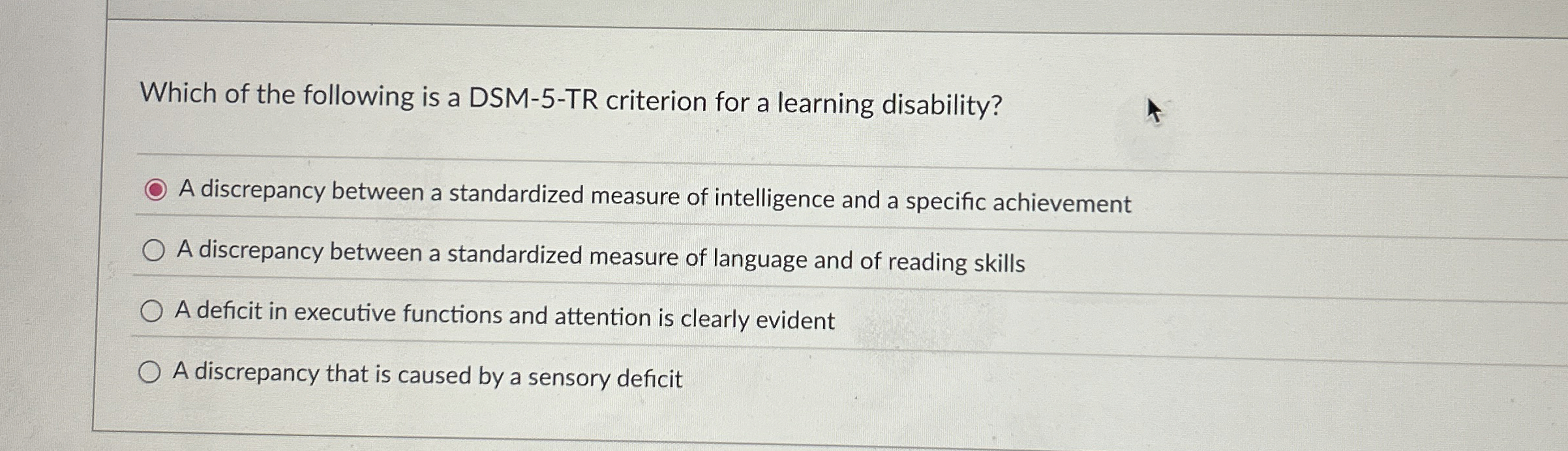 Solved Which of the following is a DSM-5-TR criterion for a | Chegg.com
