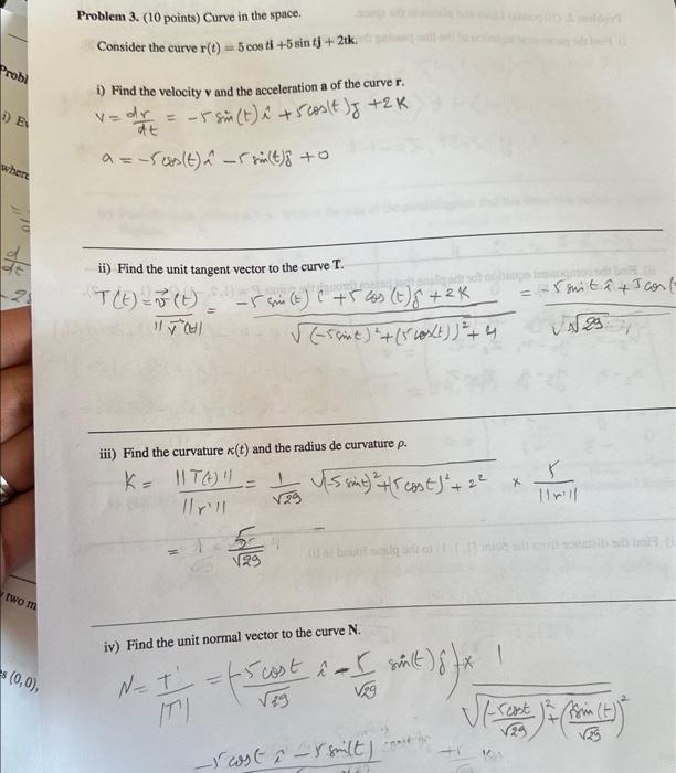 Solved Consider The Curve R T 5cost 5sintj 2t I Find The