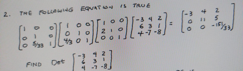 Solved 75 TRUE 4 2. THE FOLLOWING EQUATON 2 5 - 3 4 Z 6 37 | Chegg.com