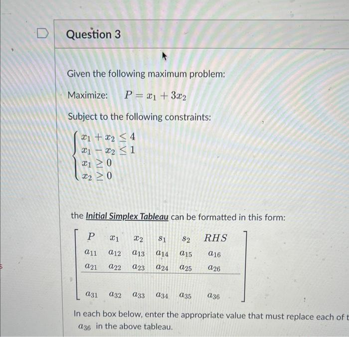 Solved Given the following maximum problem: Maximize: | Chegg.com