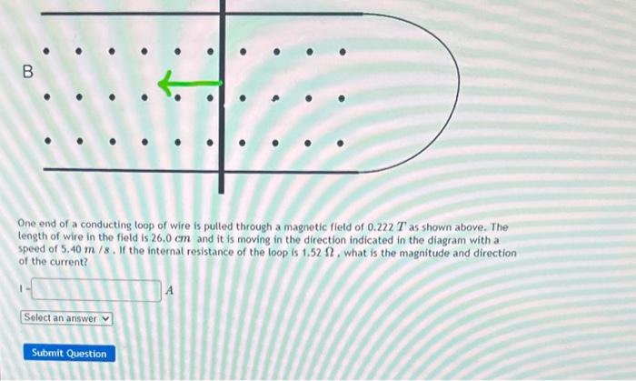 Solved One end of a conducting loop of wire is pulled | Chegg.com