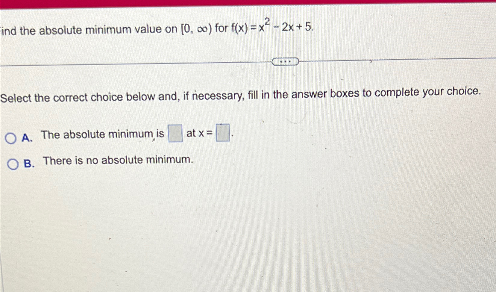 Solved ind the absolute minimum value on [0,∞) ﻿for | Chegg.com