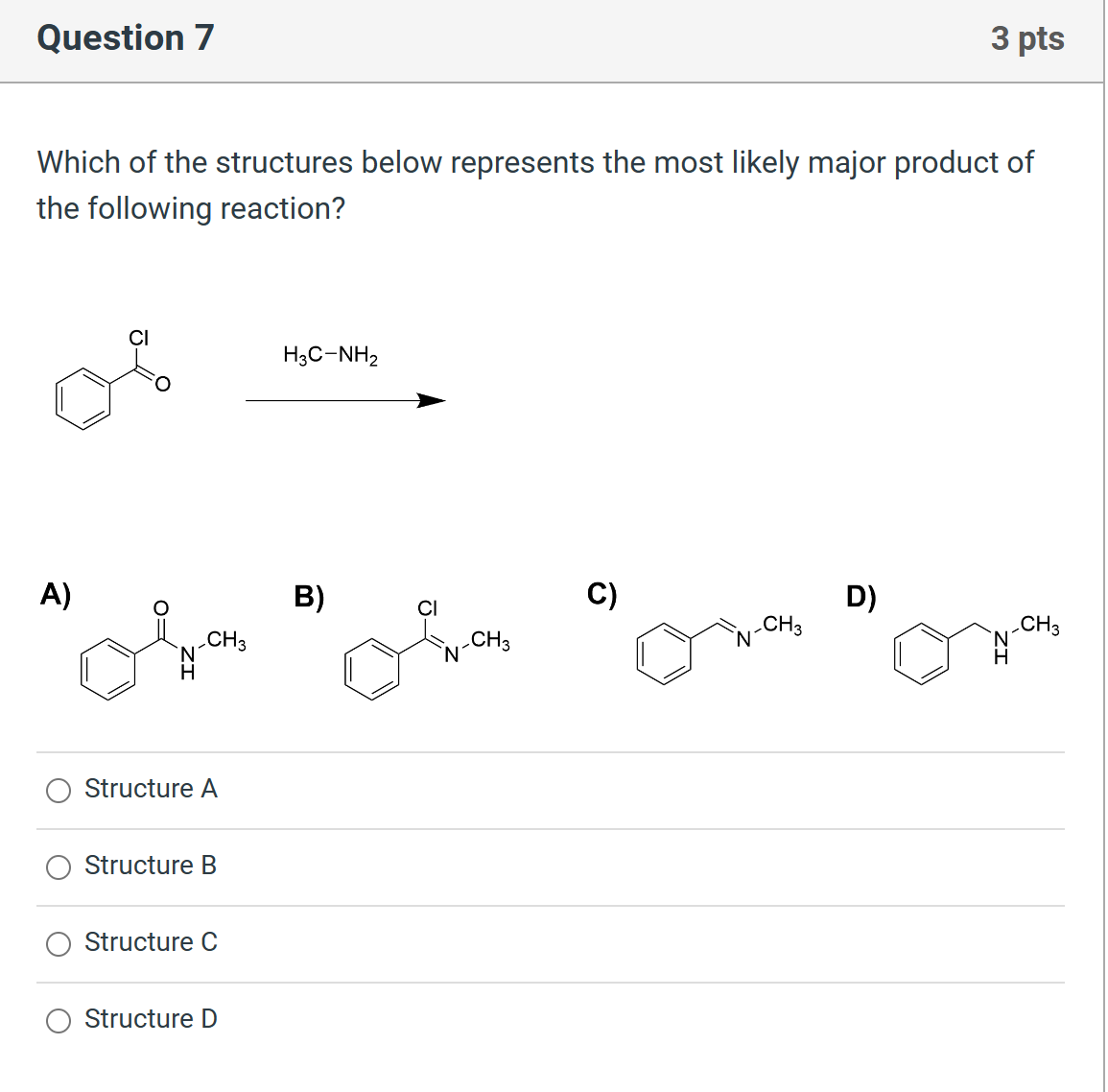 Solved Question 7Which of the structures below represents | Chegg.com