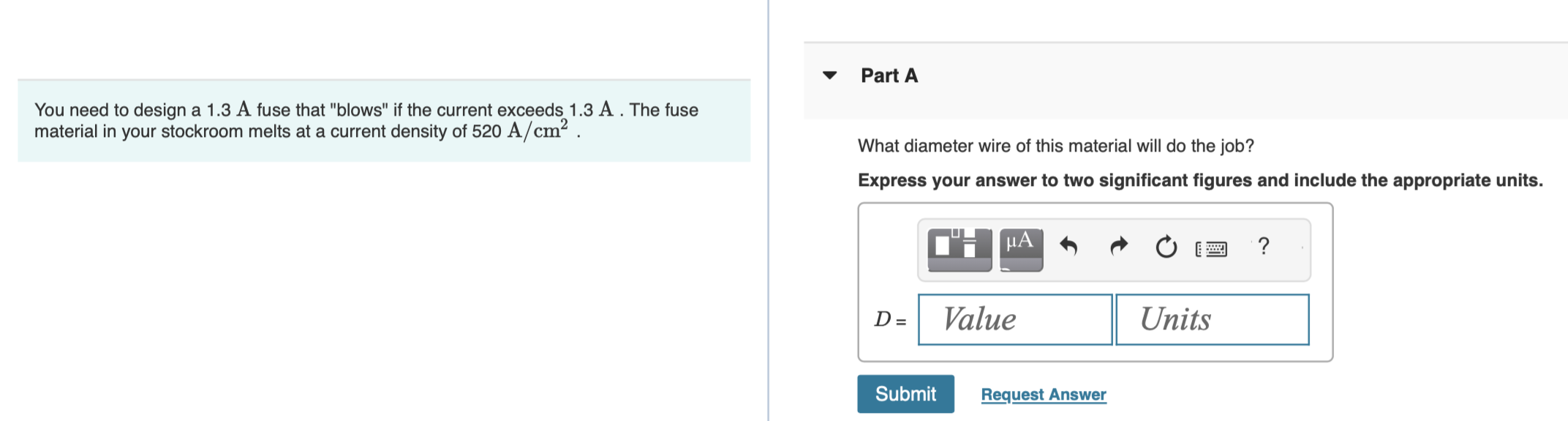 Solved You need to design a 1.3 ﻿A fuse that "blows" if the | Chegg.com