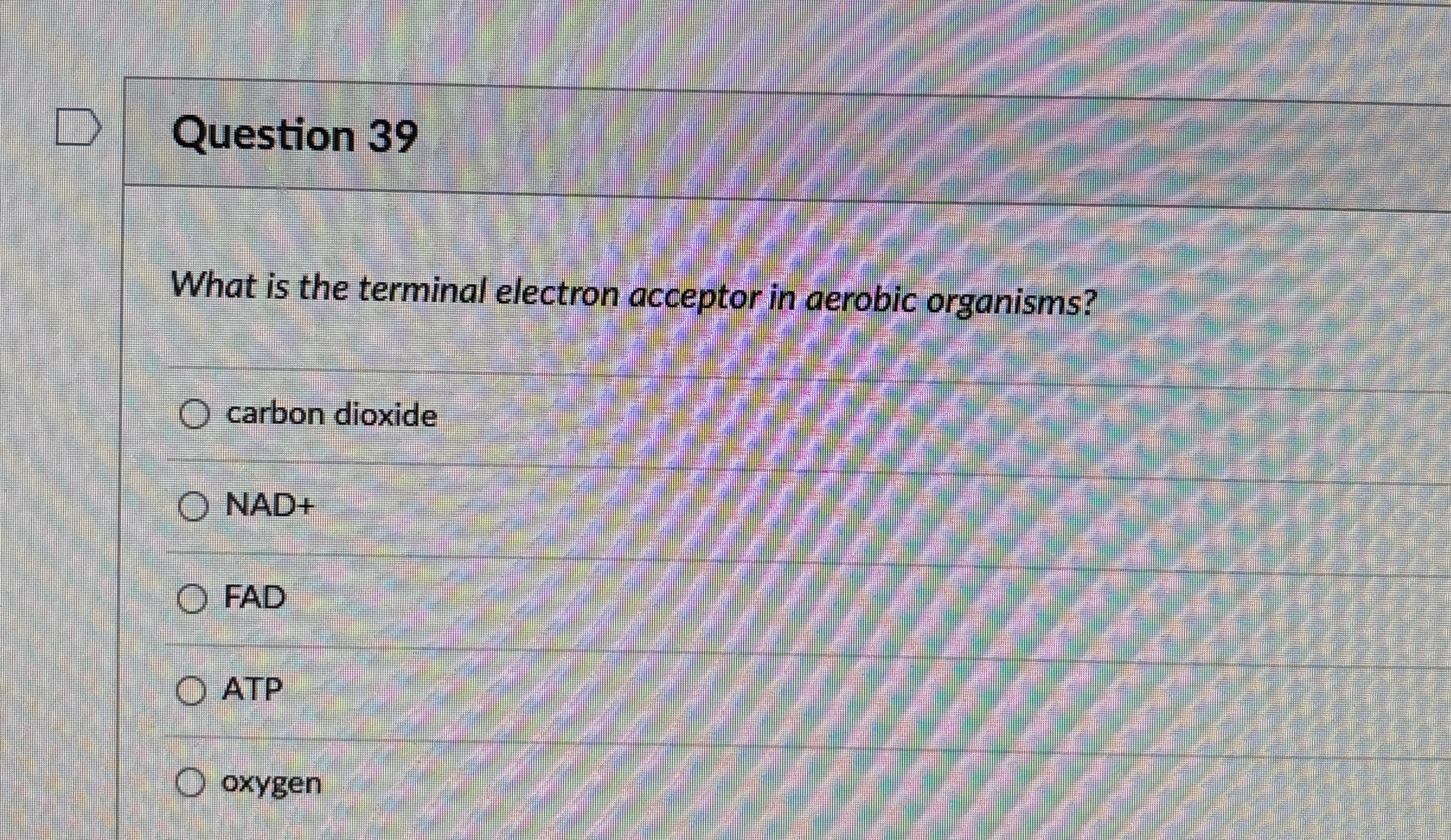 Solved Question 39What is the terminal electron acceptor in | Chegg.com