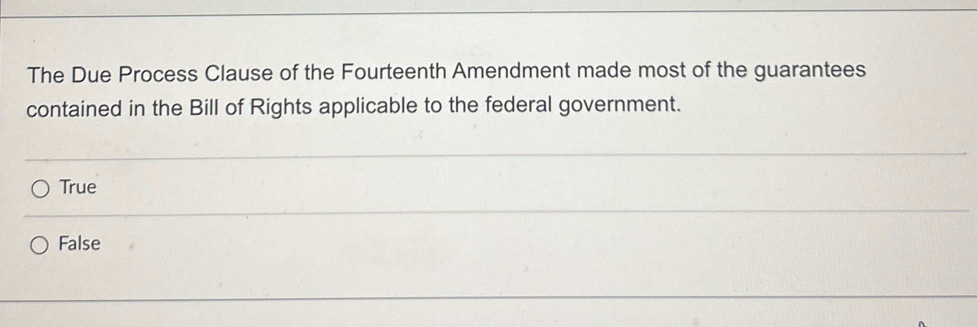 Solved The Due Process Clause of the Fourteenth Amendment | Chegg.com
