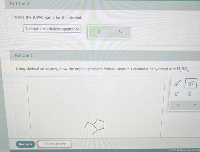 Solved using skeletal structures, draw the organic products | Chegg.com