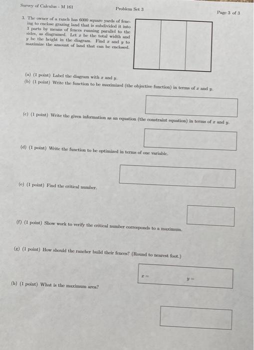 Solved Survcy of Calculies - M161 Froblem Set 3 Phase 3 of 3 | Chegg.com