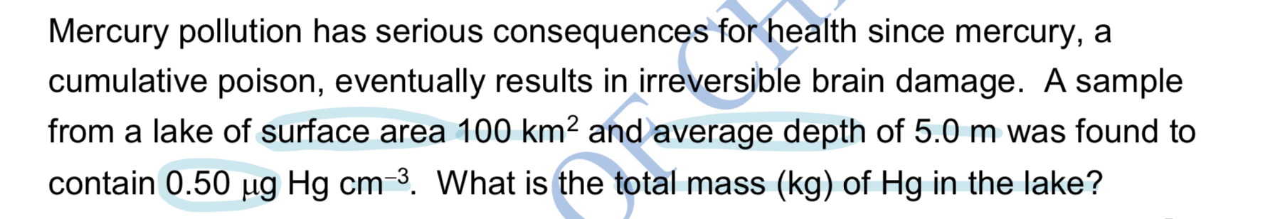 Solved Mercury pollution has serious consequences for health | Chegg.com