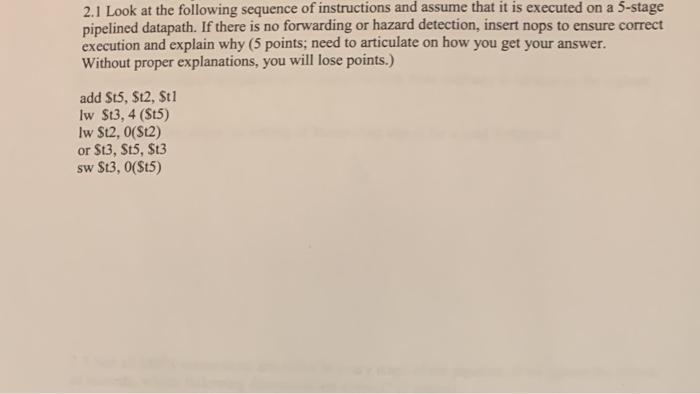 Solved 2.1 Look at the following sequence of instructions | Chegg.com