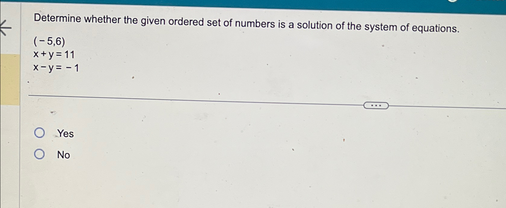 Determine whether the given ordered set of numbers is | Chegg.com
