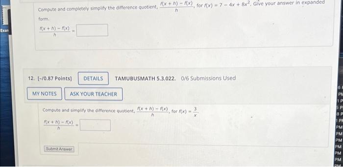 Solved Compute and completely simplify the difference | Chegg.com