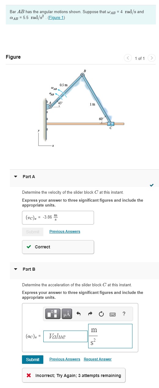 Solved Bar AB ﻿has the angular motions shown. Suppose that | Chegg.com
