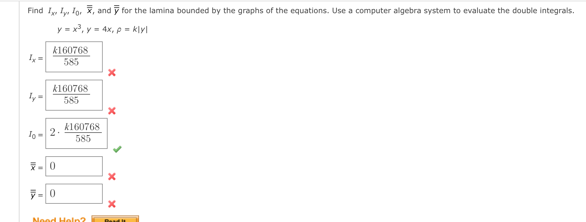 Find Ix,Iy,I0,bar (x‾), ﻿and ?bar (?bar (y)) ﻿for the | Chegg.com