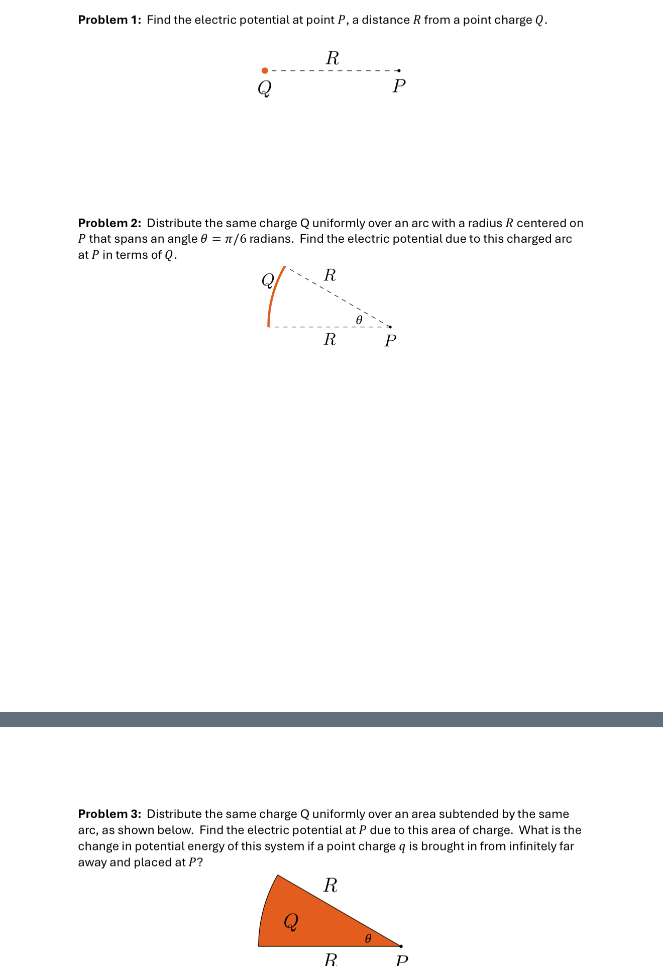 Solved Problem 1: Find the electric potential at point P, ﻿a | Chegg.com