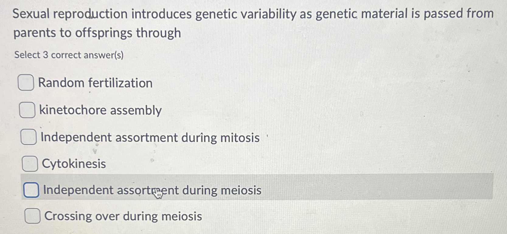 Solved Sexual Reproduction Introduces Genetic Variability As