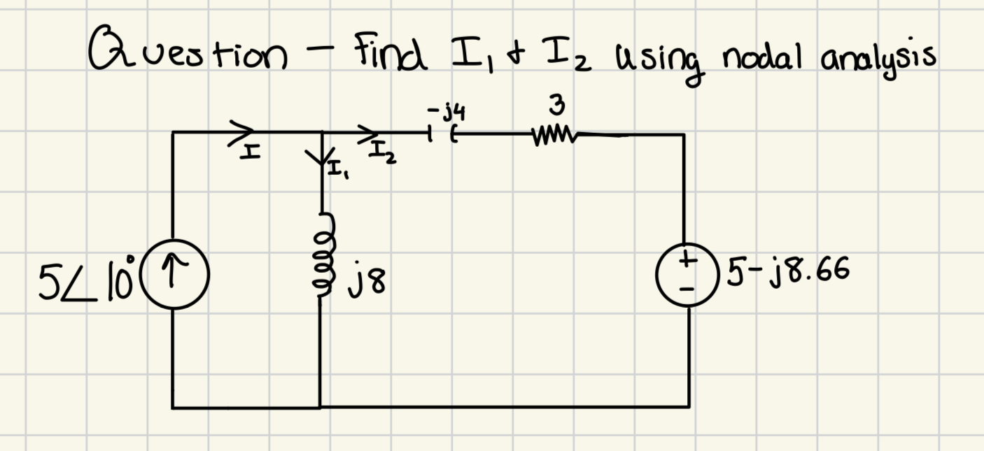 Question - ﻿Find I1And I2 ﻿using nodal analysis | Chegg.com