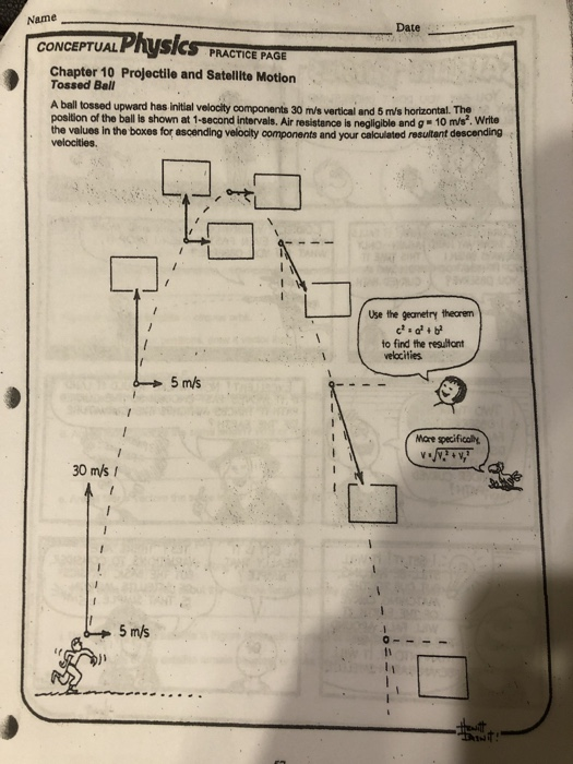 Solved Name Date CONCEPTUAL Physics PR Chapter 10 Projectile | Chegg.com