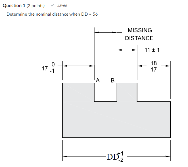 Solved Determine the nominal distance when DD = 56 | Chegg.com
