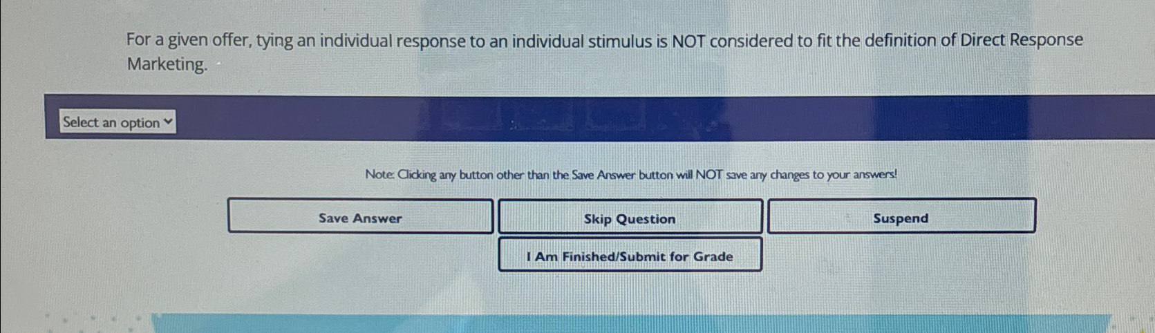 Solved For a given offer, tying an individual response to an | Chegg.com