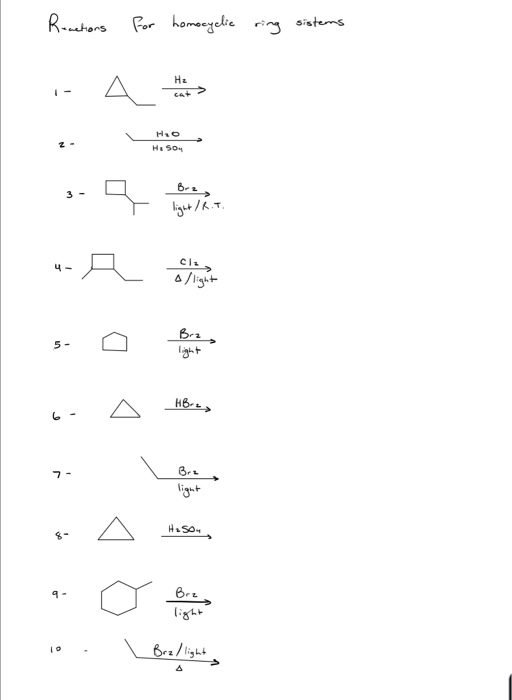 Solved Reactions for homocyclic ring systems;I need help | Chegg.com
