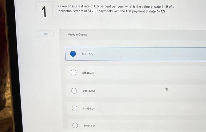 Solved Given an interest rate of 6.5 percent per year, what | Chegg.com