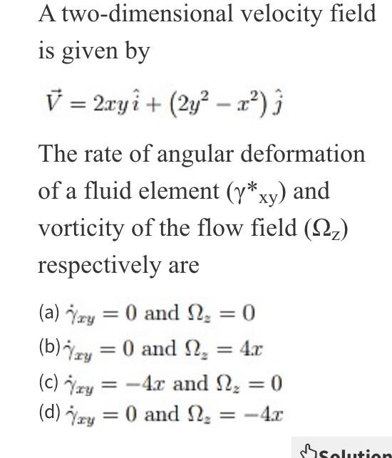 Solved A two-dimensional velocity fieldis ﻿given | Chegg.com