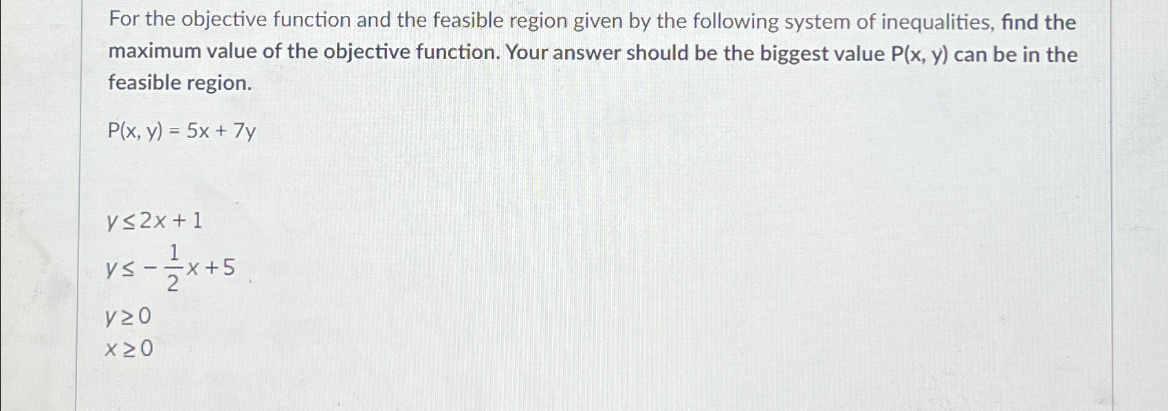 Solved For the objective function and the feasible region | Chegg.com