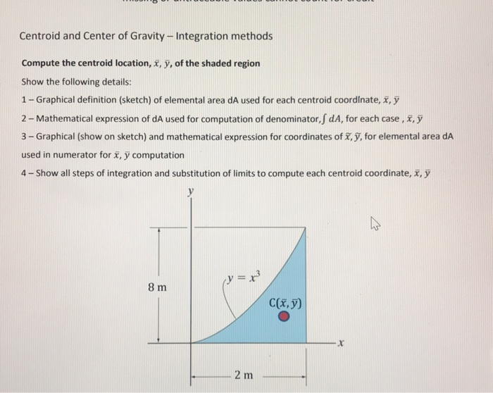 Solved Centroid and Center of Gravity - Integration methods | Chegg.com