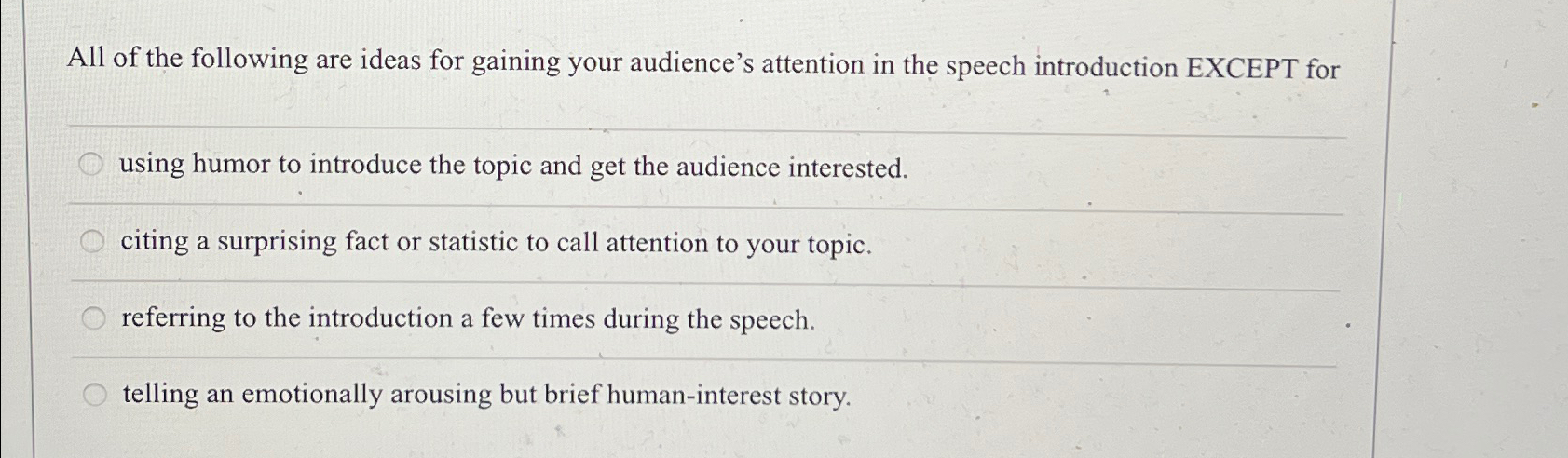 Solved All of the following are ideas for gaining your | Chegg.com