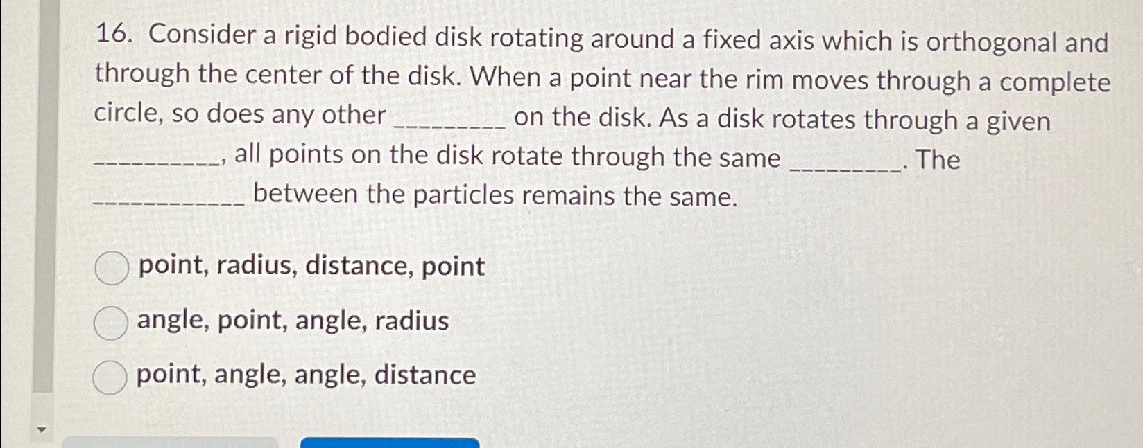 Solved Consider a rigid bodied disk rotating around a fixed | Chegg.com