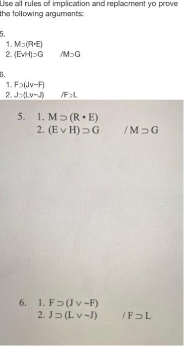 Solved Use all rules of implication and replacment yo prove | Chegg.com