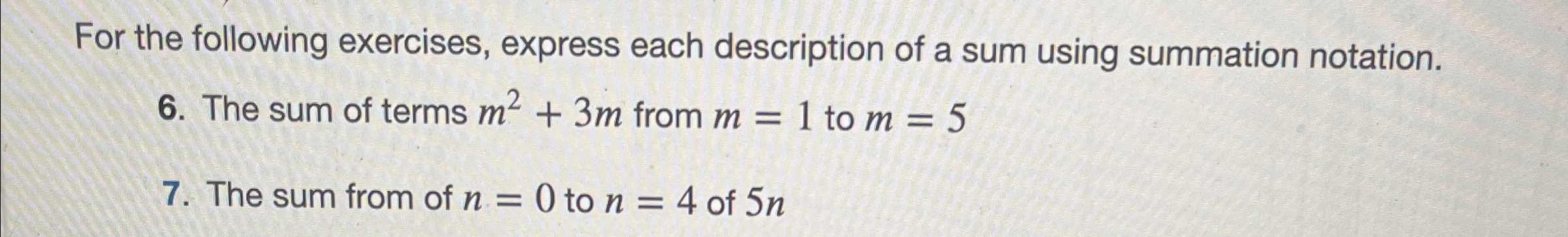 Solved For the following exercises, express each description | Chegg.com Solved For the following exercises, express each description | Chegg.com