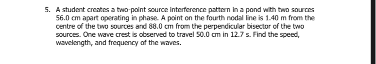 Solved A student creates a two-point source interference | Chegg.com