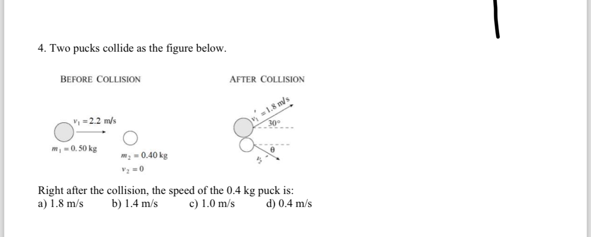 Solved Two pucks collide as the figure below.BEFORE | Chegg.com