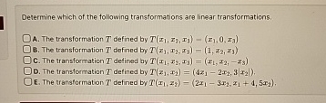 Solved Determine which of the following transformations are | Chegg.com