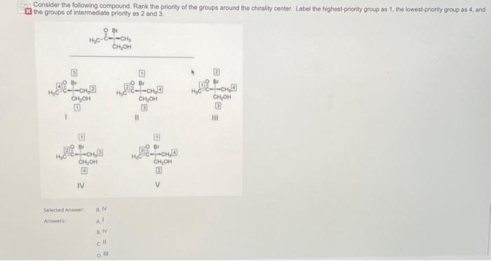 Solved Consider the following compound. Rank the prionty of | Chegg.com