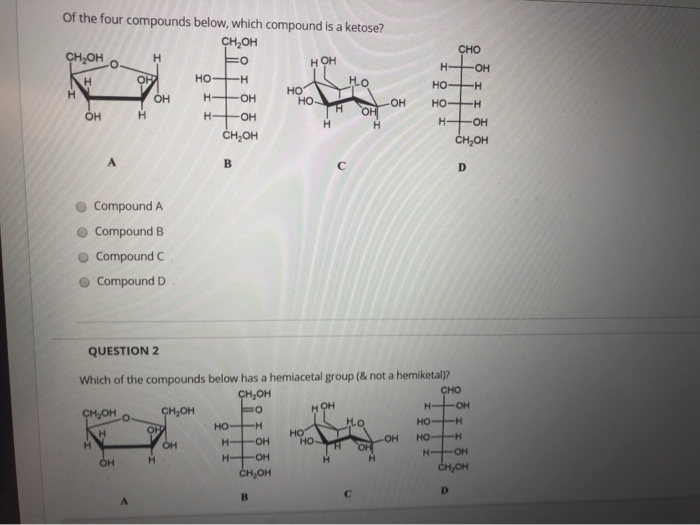 Solved сно н of the four compounds below, which compound is | Chegg.com