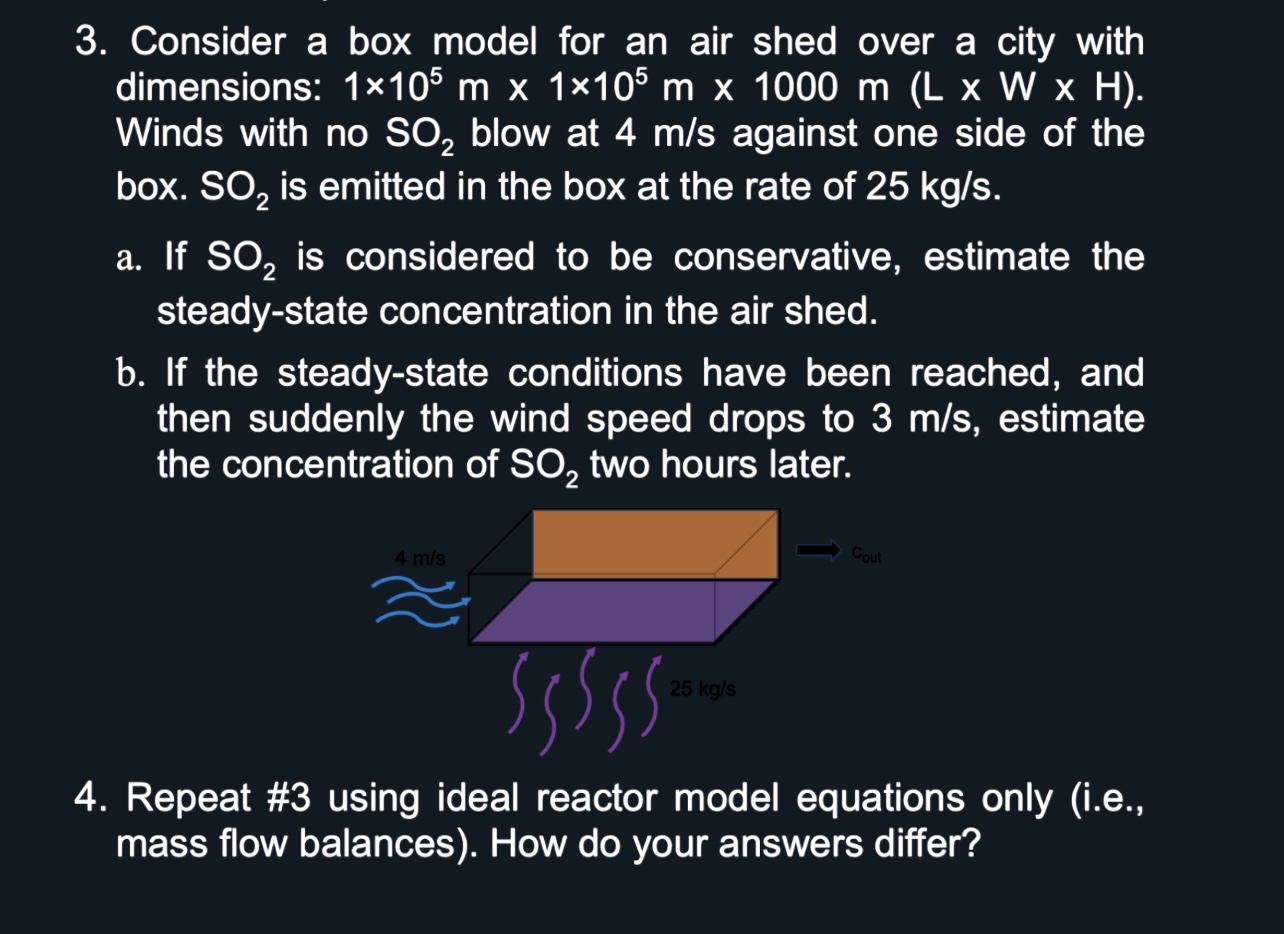 Consider a box model for an air shed over a city with | Chegg.com