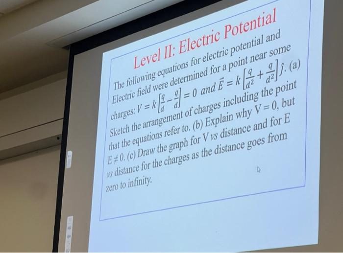 Solved Level II: Electric Potential The following equations | Chegg.com