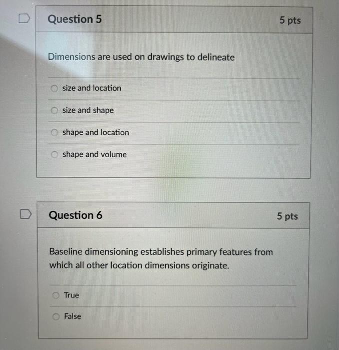 Solved Dimensions are used on drawings to delineate size and | Chegg.com