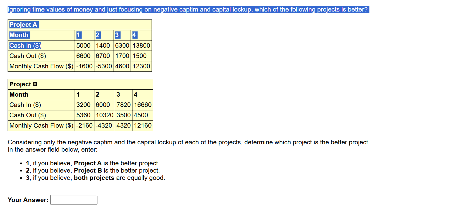 Solved Ignoring time values of money and just focusing on | Chegg.com