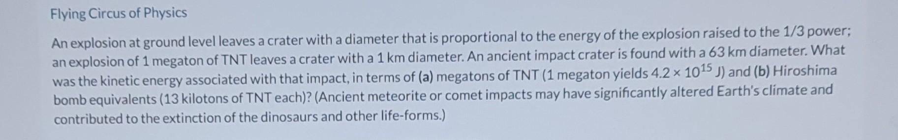 Solved Flying Circus of Physics An explosion at ground level | Chegg.com
