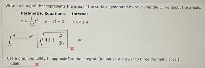 Solved Write an integral that represents the area of the | Chegg.com
